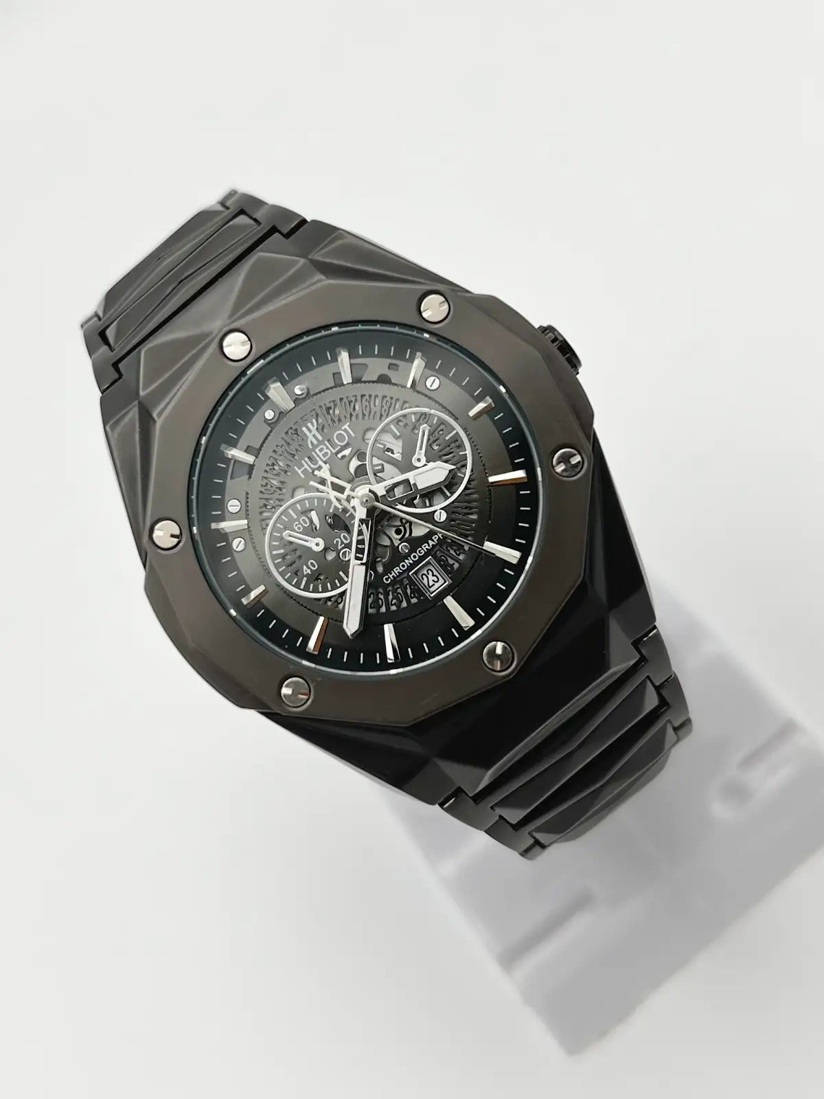 Hublot Diamond Cut With Skeleton Dial Watch in Pakistan – Style creator