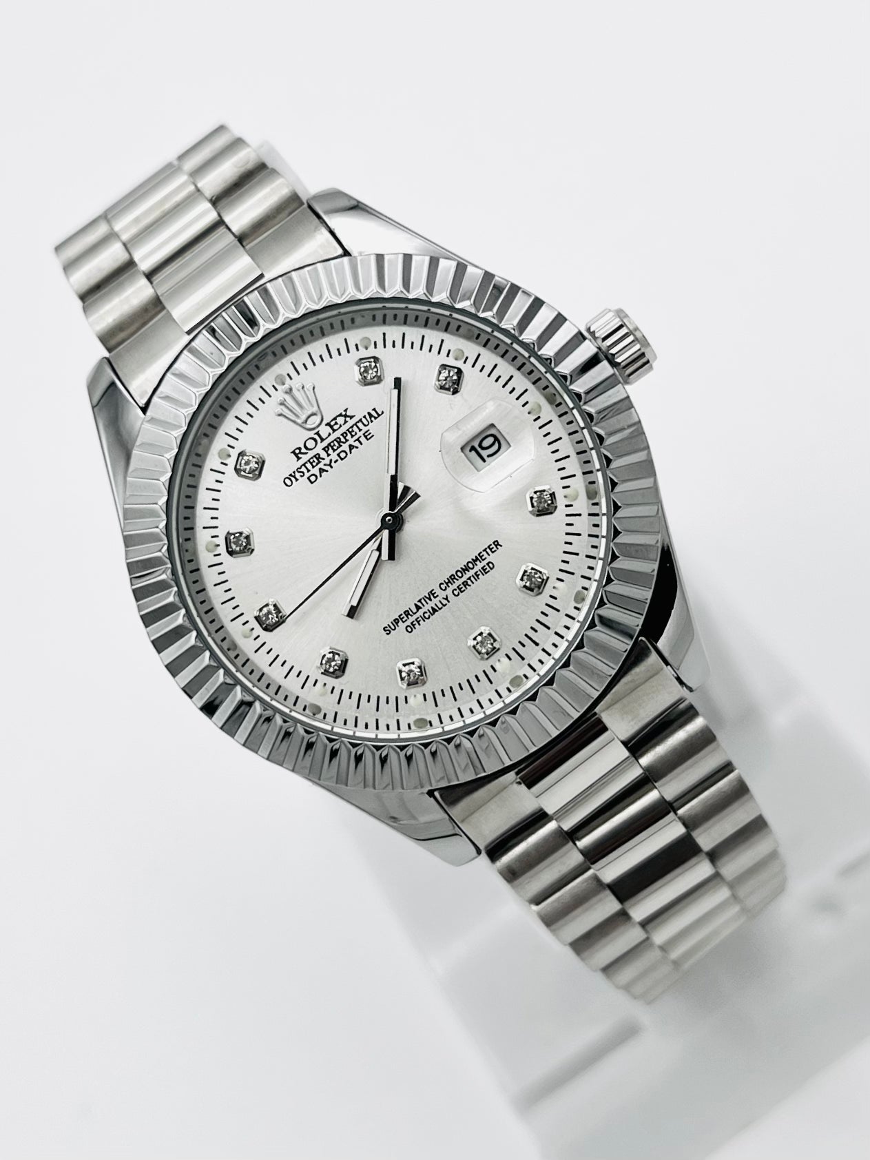 Rolex Oyster Perpetual Silver Metal Chain Watch in Pakistan – Style creator